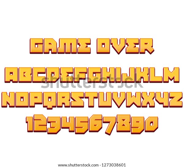 Typeface Game Logo Tittle Text Effect Stock Vector (Royalty Free ...