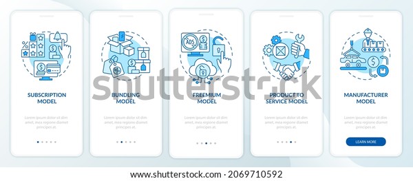 Tipos de modelos de negocio pantalla: vector de stock (libre de ...