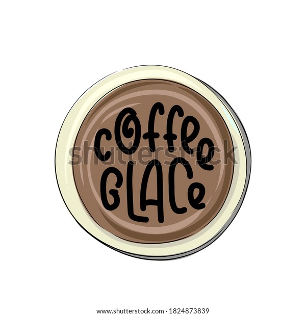 Types Coffee Glace Hand Drawn Lettering: vetor stock (livre de direitos ...