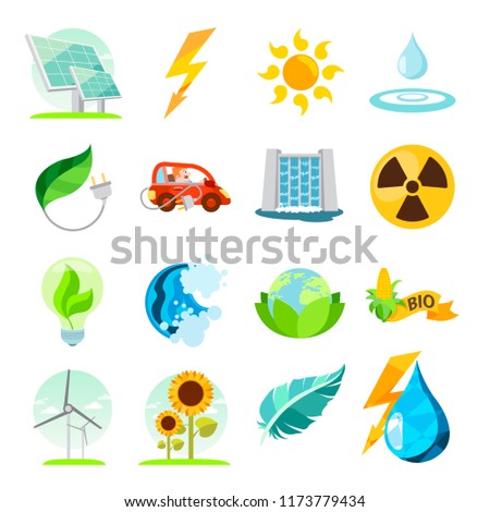 Types Energy Set Icons On Theme Stock Vector (Royalty Free) 1173779434 ...