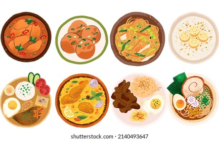 Types Foods Vector Art Stock Vector (Royalty Free) 2140493647 ...