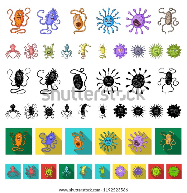 Types Funny Microbes Cartoon Icons Set Stock Vector (Royalty Free ...