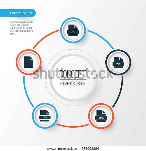 Types Icons Set Collection Ico Page Stock Vector (Royalty Free ...