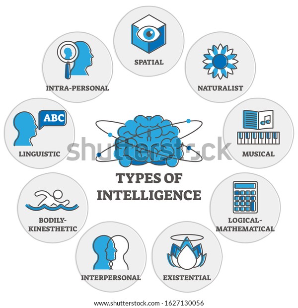 Types Intelligence Outline Symbols Diagram Vector: vector de stock ...