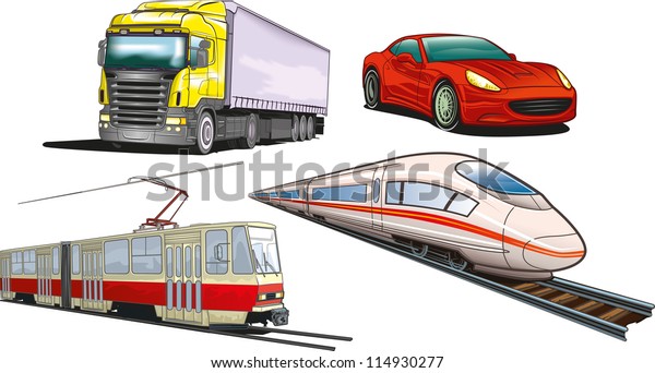 Types Land Transportation Vector Illustration Stock Vector (Royalty ...