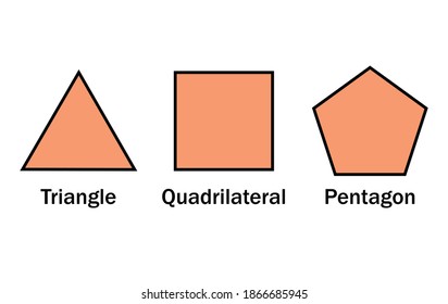 Types Mathematical Polygon Shapes Geometric Polygon Stock Vector ...