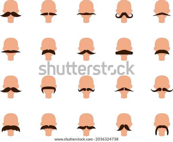 Types Moustache Illustration Vector On White Stock Vector (Royalty Free ...