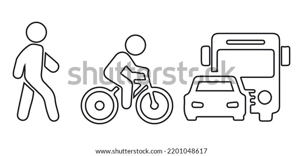 Types Movement Transport Icon Set On Stock Vector (Royalty Free ...