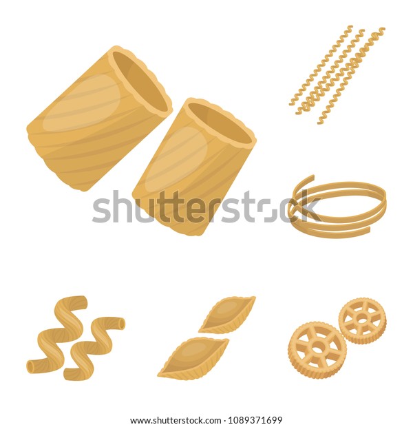 Types Pasta Cartoon Icons Set Collection Stock Vector (Royalty Free ...