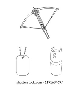 Types Weapons Outline Icons Set Collection Stock Vector (Royalty Free ...