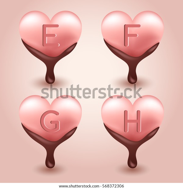 Typeset On Realistic Heart Chocolate Cream Stock Vector (Royalty Free ...