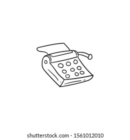 Typewriter Doodle Icon Vector Hand Drawing Stock Vector (Royalty Free ...