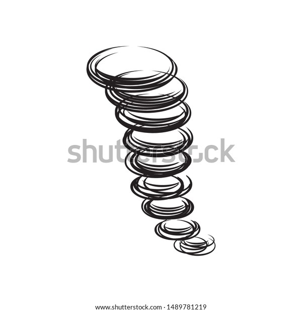 Typhoon Danger Funnel Vortex Symbol: vector de stock (libre de regalías ...