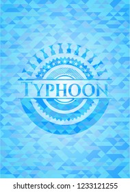Typhoon Realistic Light Blue Emblem Mosaic Stock Vector (Royalty Free ...
