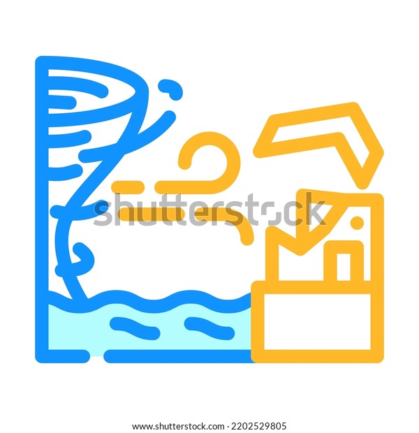 Typhoon Weather Color Icon Vector Typhoon Stock Vector (Royalty Free ...