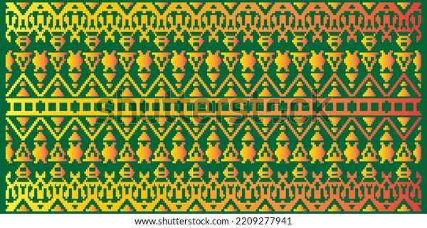 Typical Fabric Palembang Indonesia Called Songket Stock Vector (Royalty ...