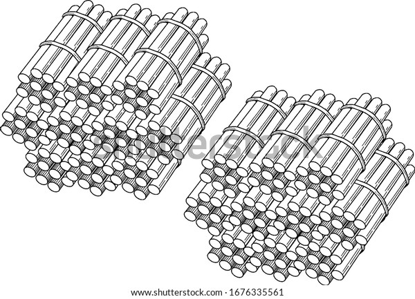 Typical Representation Bundle 200 Sticks Bundled Stock Vector (Royalty ...