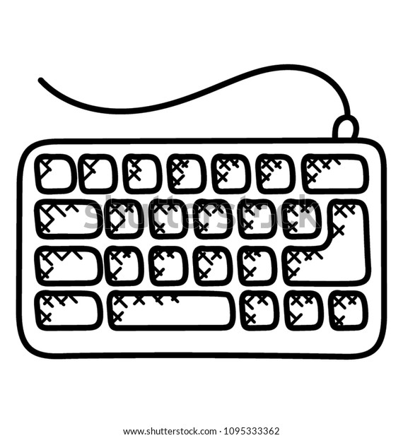 Typing Device Keyboard Doodle Icon Stock Vector (Royalty Free ...