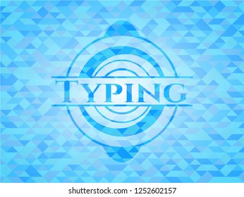 Typing Sky Blue Emblem Mosaic Background Stock Vector (Royalty Free ...