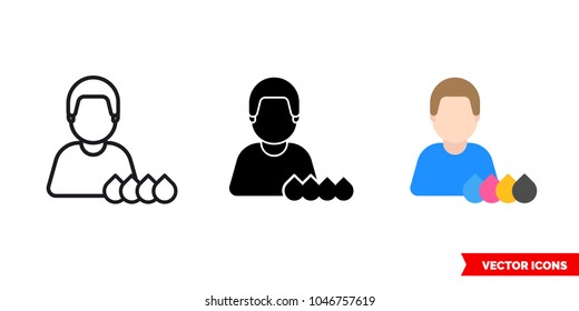 Typographer Pressman Icon 3 Types Color Stock Vector (Royalty Free ...