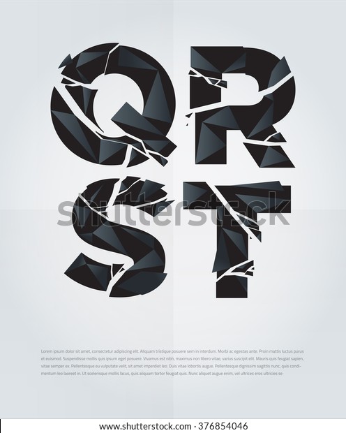 Vector de stock (libre de regalías) sobre Alfabeto tipográfico roto en ...