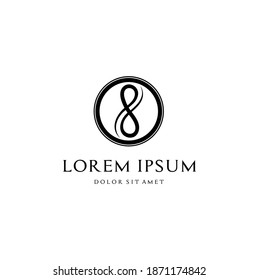 Typographic Logo Number 8 Monogram Luxury Stock Vector (Royalty Free ...