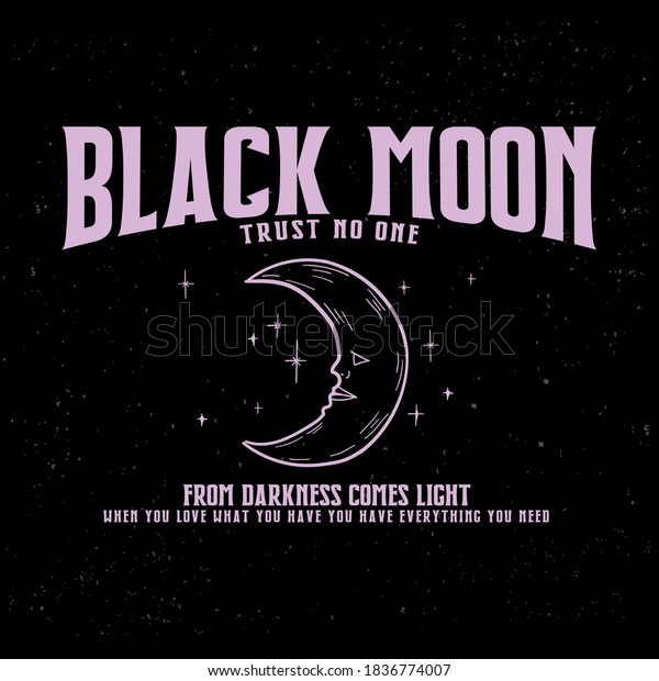 Typographic Moon Illustration Vector Graphic T Stock Vector (Royalty ...