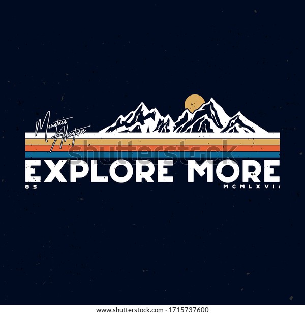 Typographic Mountain Illustration Vector Graphic T Stock Vector ...