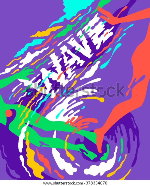 Typographic Poster Wave Emotions Love Stock Vector (Royalty Free) 378354070