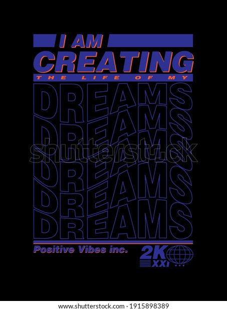 Typographic Slogan Poster Design Positive Vibes Stock Vector (Royalty ...
