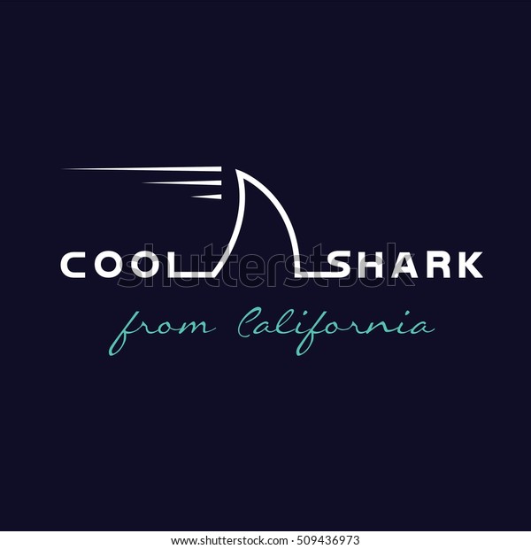 Typographic Vector Illustration Shark Fin T Stock Vector (Royalty Free ...