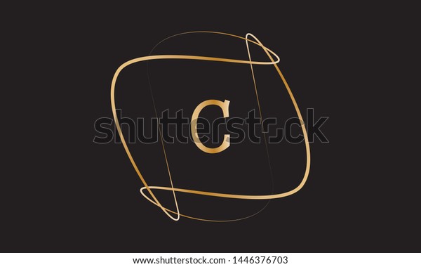 Typographical Logo Large Letter C Emblem Stock Vector (Royalty Free ...