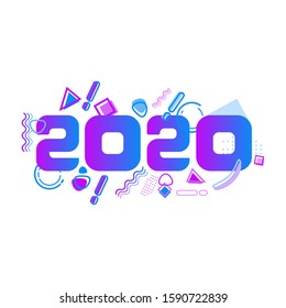Typography 2020 Abstract Geometric Graphics Colored Stock Vector ...