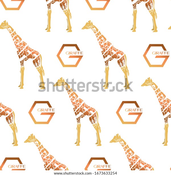 Typography Animal Series Giraffe Vector Art Stock Vector (Royalty Free ...