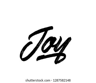 Joy Calligraphy Handwriting Stock Illustration 1296199786