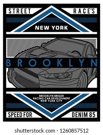 Typography Car Graphicvector Design Illustration Stock Vector (Royalty ...