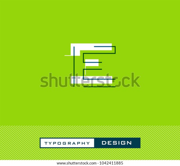 Typography Design Alphabet E Letter E Stock Vector (Royalty Free ...