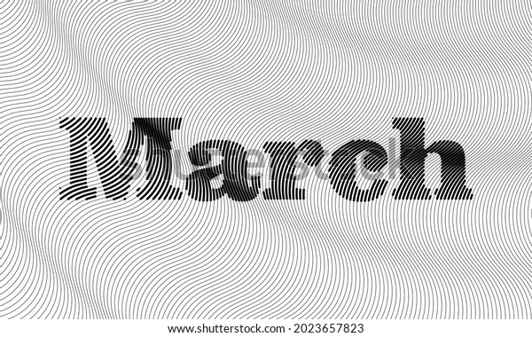 Typography Design March Illustration Vector Calendar Stock Vector ...
