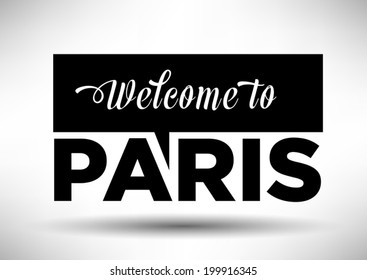 Typography Design Paris Landmarks Stock Vector (Royalty Free) 199916345 ...