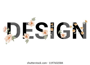 Typography Design Vector Illustration Flower Stock Vector (Royalty Free) 1197632584 | Shutterstock