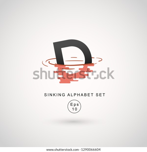 Typography Design Water Ripple Effect Isolated Stock Vector (Royalty ...