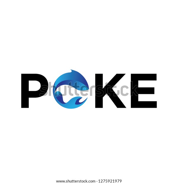 Typography Fish Illustration Part Word Poke : image vectorielle de ...