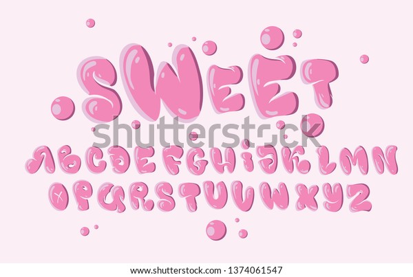 Typography Font Alphabet Bubble Style Vector Stock Vector (Royalty Free ...