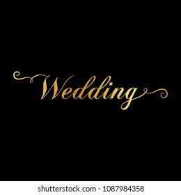 Typography Gold Script Word Wedding Logo Stock Vector (Royalty Free ...