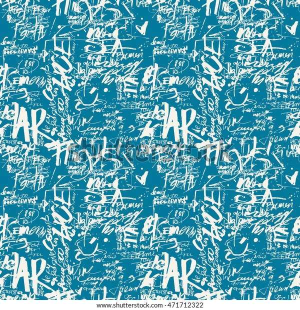 Typography Hand Lettering Background Seamless Wallpaper Stock Vector ...