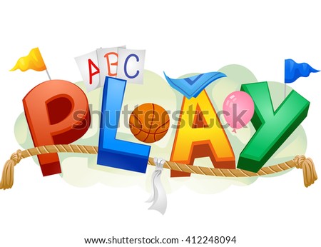Typography Illustration Featuring Word Play Stock Vector (Royalty Free ...