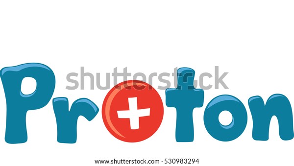 Typography Illustration Featuring Word Proton Positively Stock Vector ...