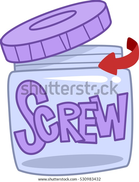 Typography Illustration Featuring Word Screw Drawn Stock Vector ...