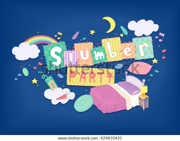 Typography Illustration Slumber Party Stock Vector (Royalty Free) 424810435