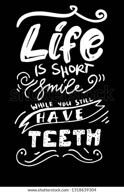 Typography Lettering Design On Tooth Shape Stock Vector (Royalty Free ...